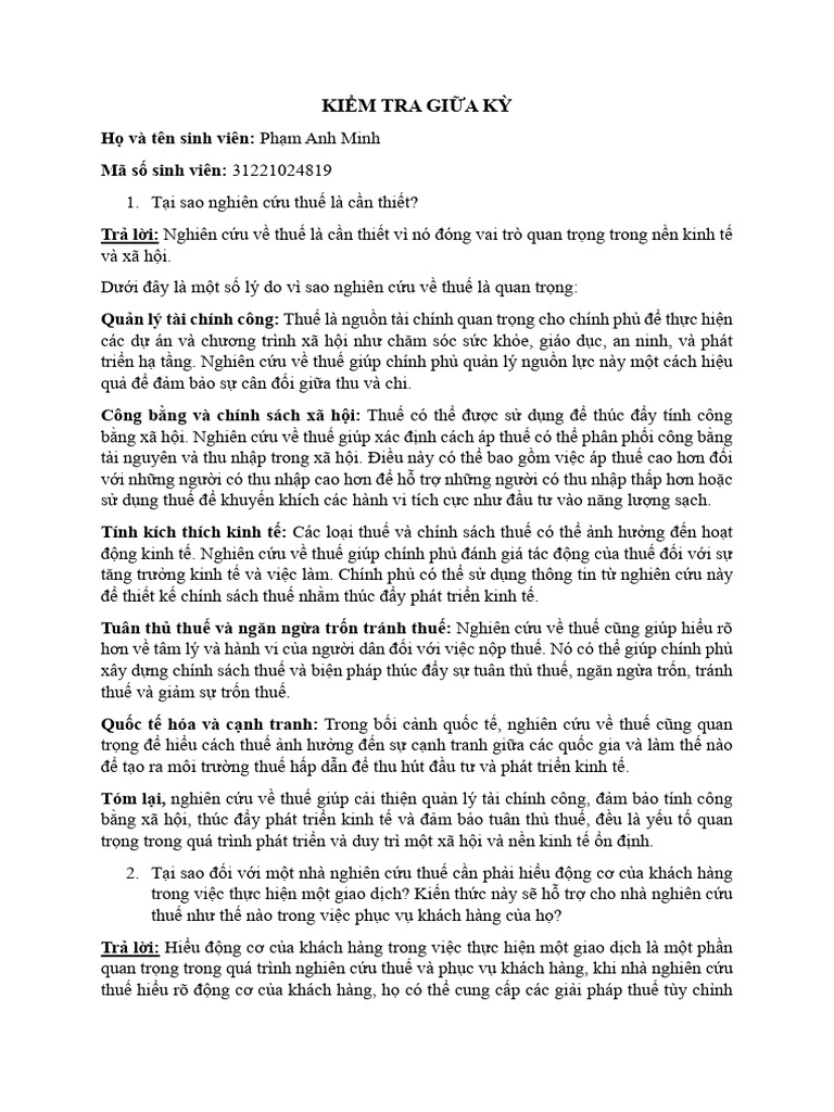 Phạm Anh Minh - KTGK | PDF