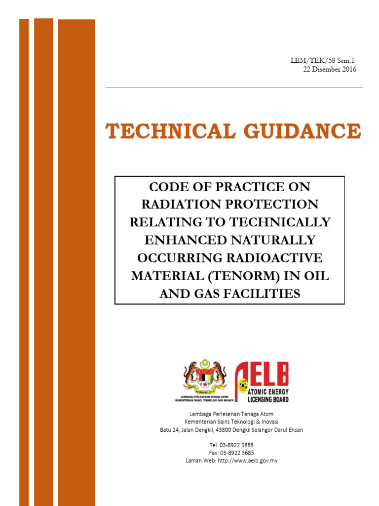LEM-TEK-58 Sem.1 Code of Practice On Radiation Protection Relating To ...