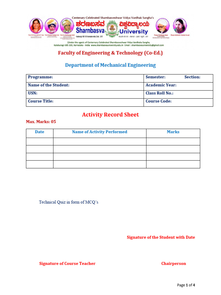 Seminar activity sheet | PDF