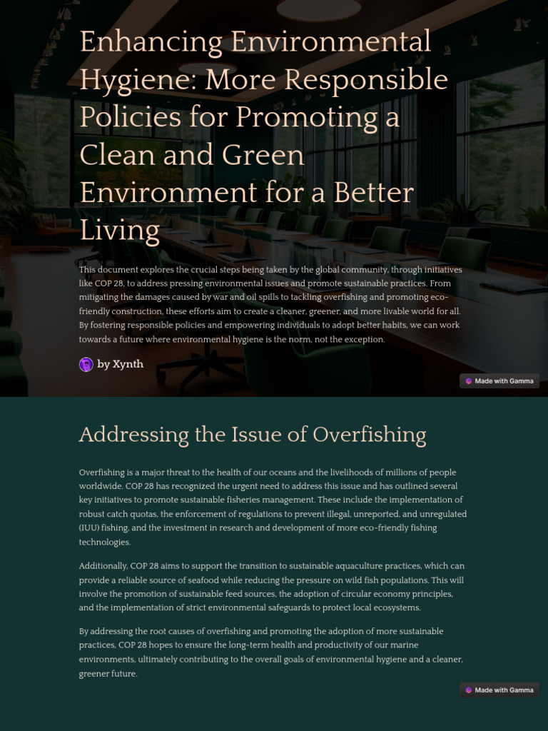 Enhancing Environmental Hygiene More Responsible Policies For Promoting ...