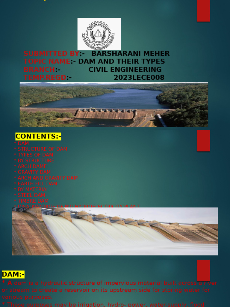 Types of Dams in Civil Engineering | PDF | Dam | Civil Engineering