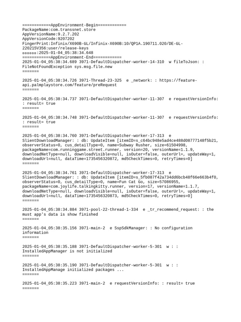 App Environment Log Analysis | PDF