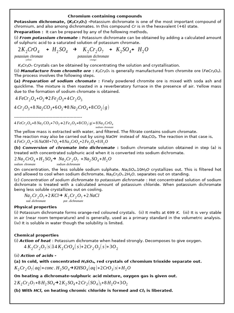 Compound of D-Block Element - 3 | PDF | Hydroxide | Chromium