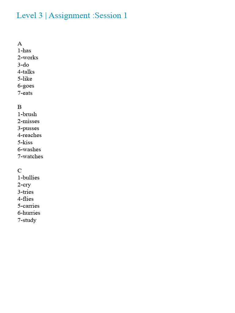 Level 3 Assignment Session 1. | PDF