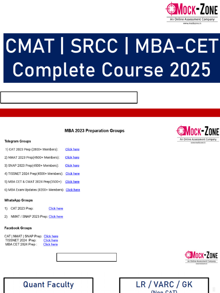 Cmat SRCC Cet Brochure Mock Zone | PDF