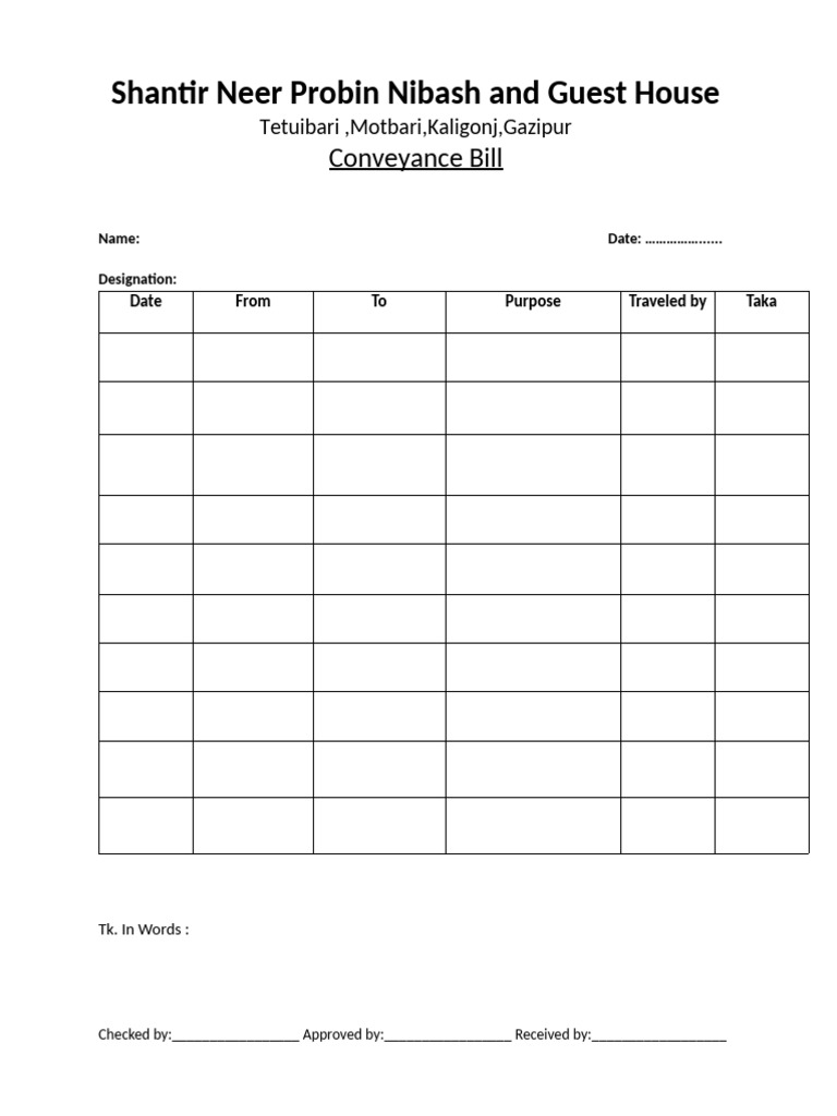 Conveyance Bill | PDF