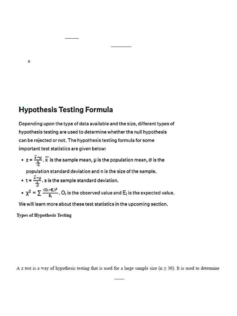 Types of Hypothesis Testing Explained | PDF | Statistical Hypothesis ...