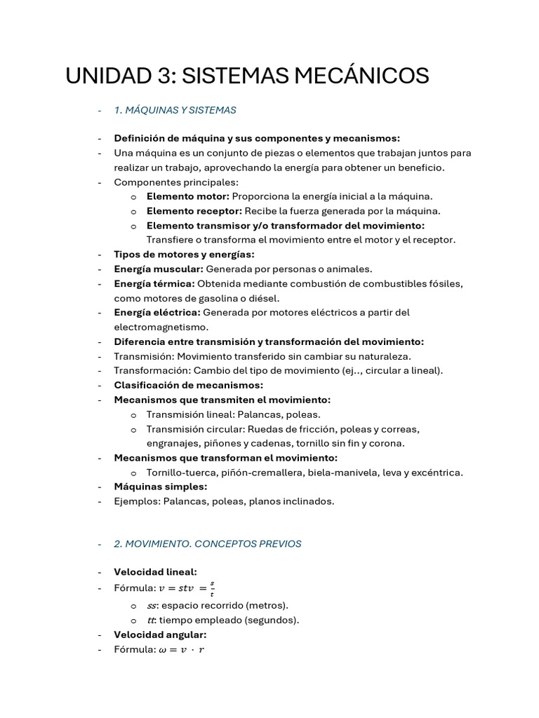 Resumen Tecno T3 | PDF | Motores | Eje