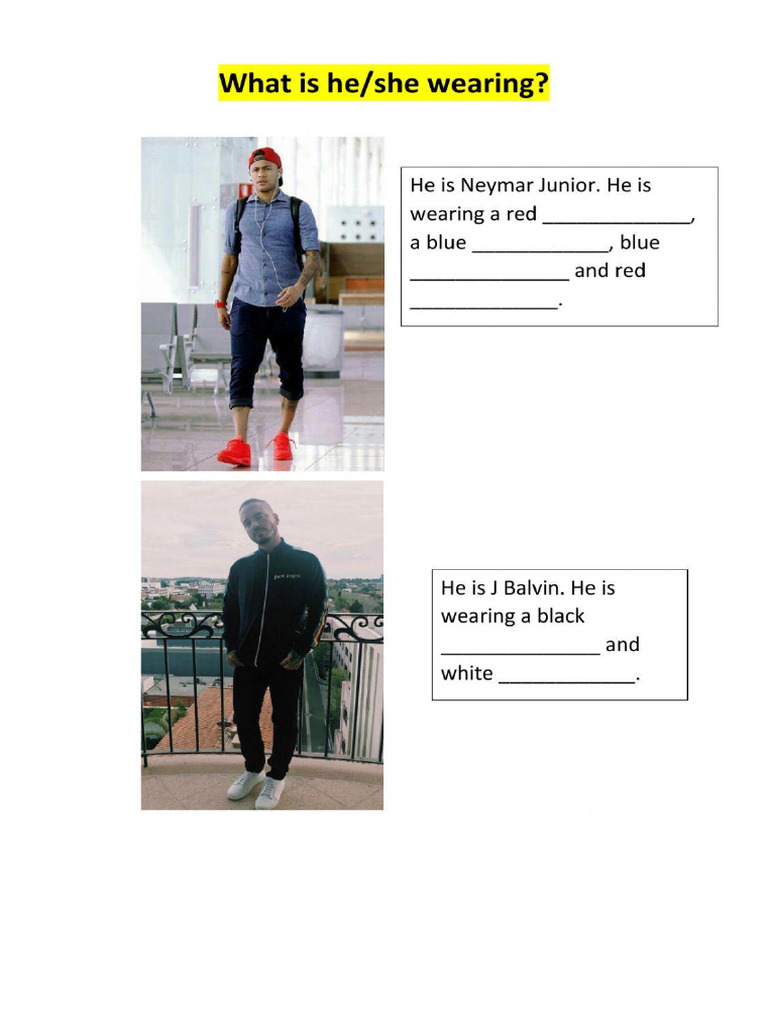 Speaking Activity - What Is He Wearing Today | PDF