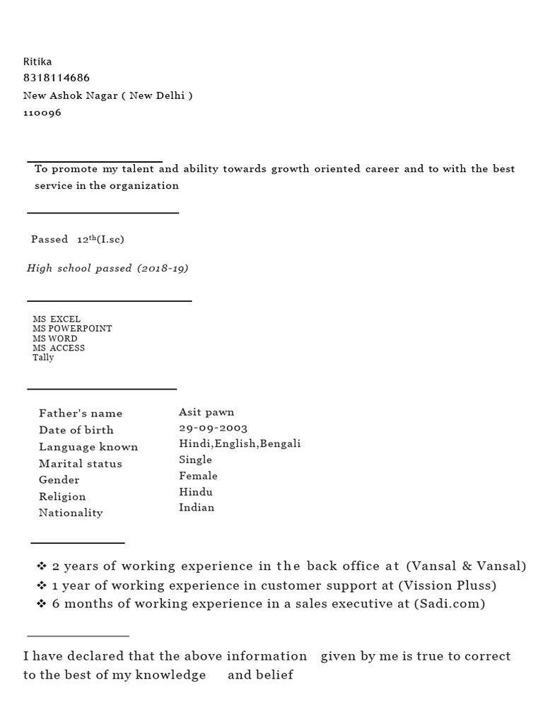 Ritika CV | PDF