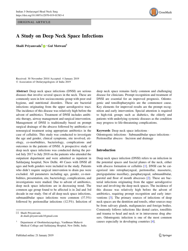 Deep Neck Space Infections Study | PDF | Ct Scan | Medical Diagnosis