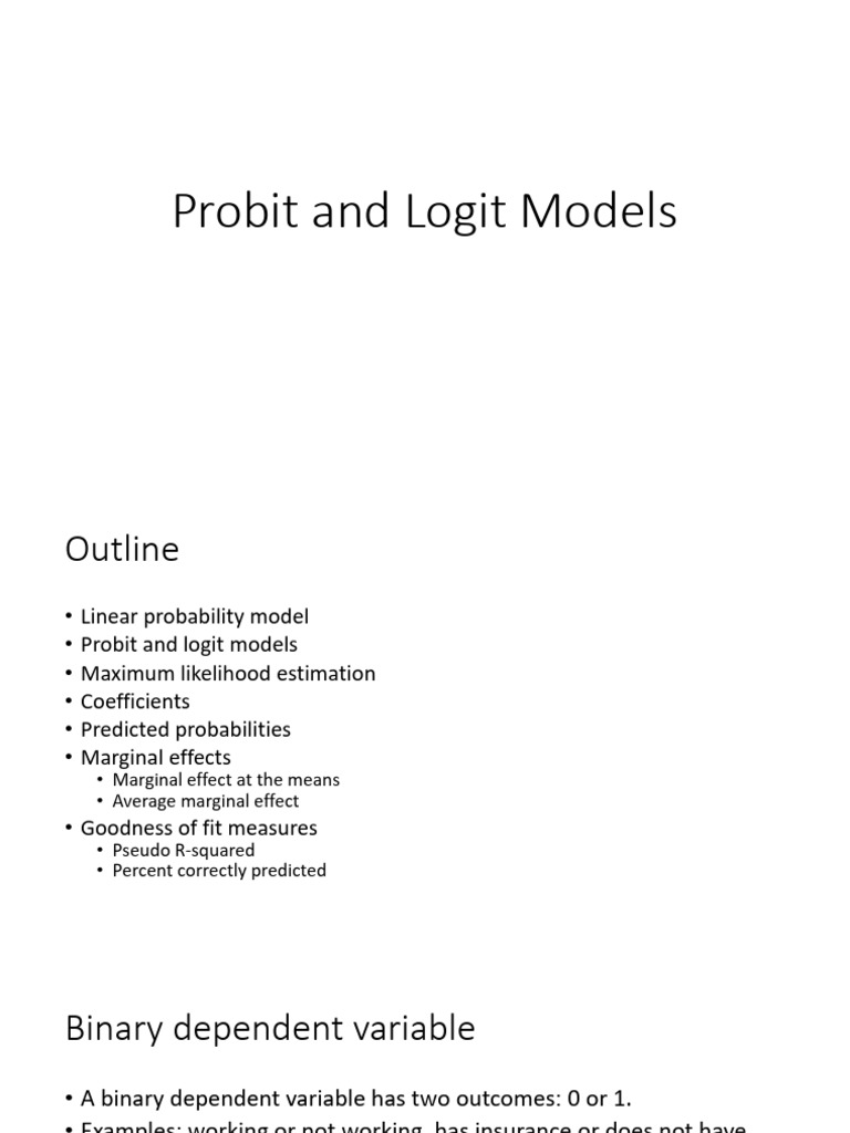 Probit_Logit_Models | PDF | Coefficient Of Determination | Logistic Regression