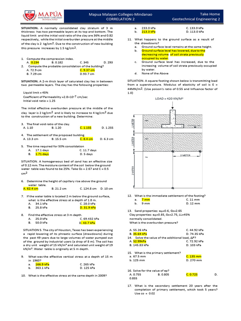 Take Home Exam Geotechnical Engineering II | PDF | Mechanics | Earth Sciences