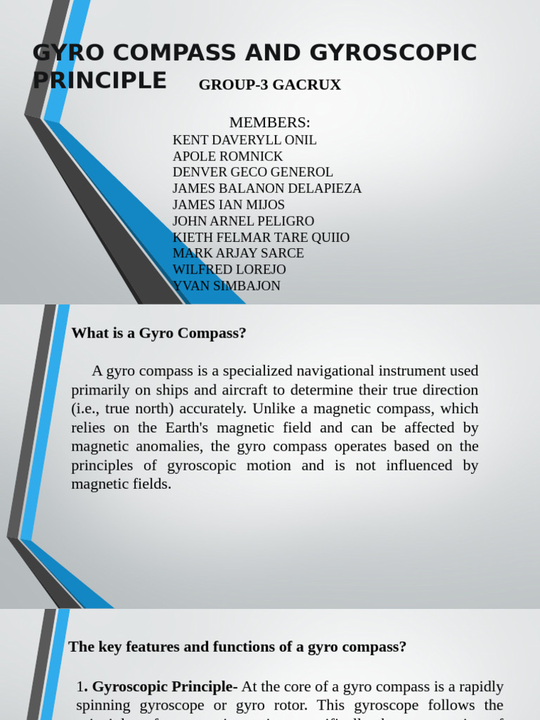 Gyro Compass and Gyroscopic Principle | PDF | Gyroscope | Rotation Around A Fixed Axis