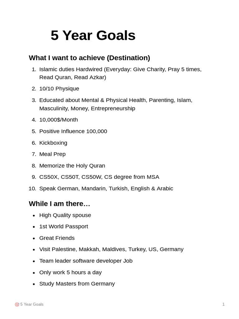 _5_Year_Goals (1) | PDF