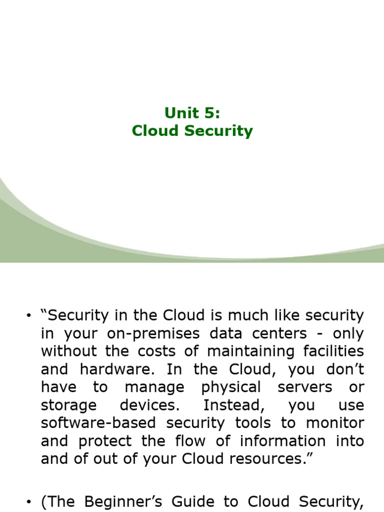 Unit-5 | PDF | Cloud Computing | Security