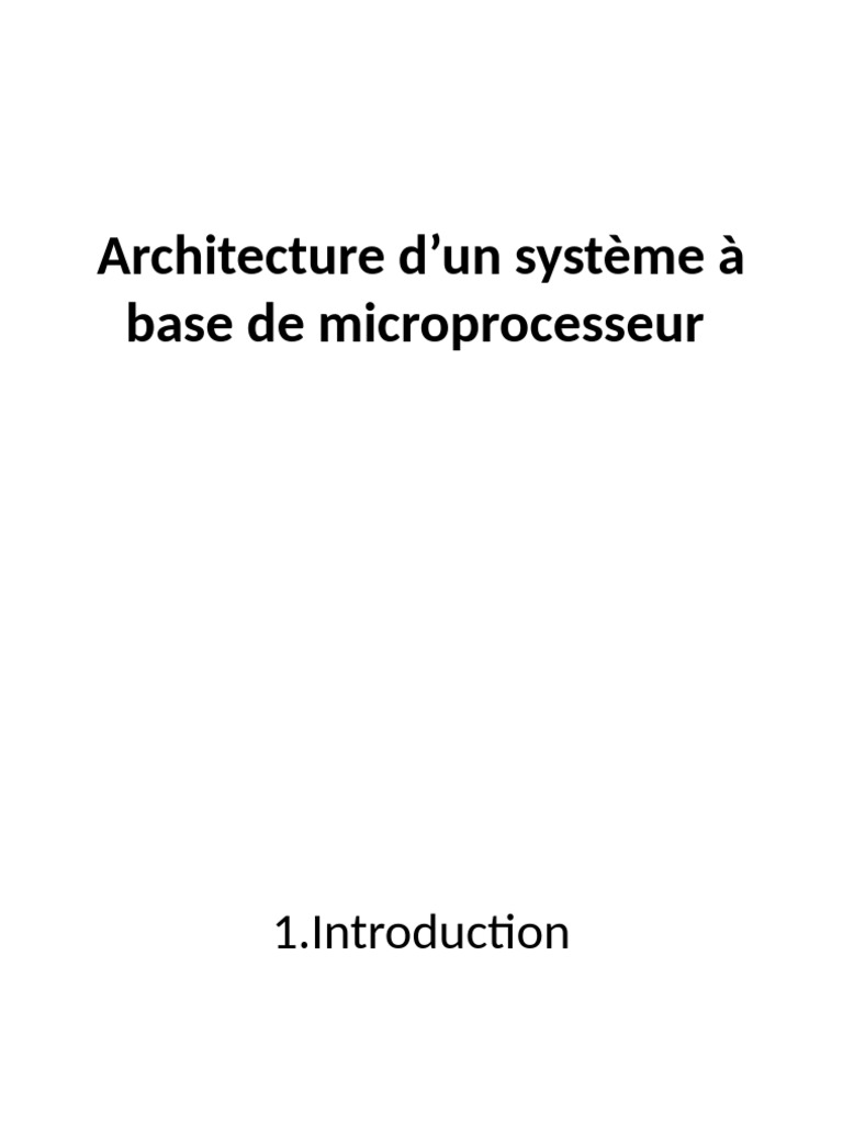 Cours 1 MP | PDF | Microprocesseur | Mémoire vive