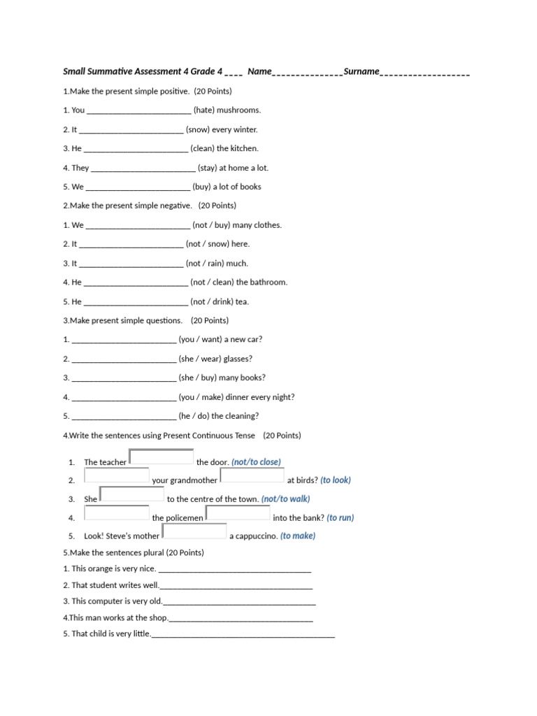 Grade 4 Summative Assessment 4 | PDF