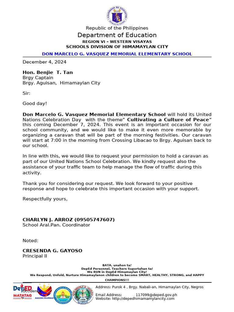 Request for Caravan Permission | PDF | Philippines