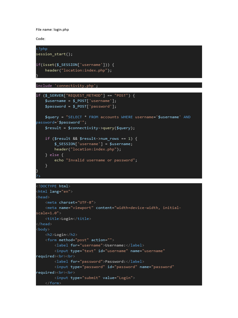 crudwlogin | PDF | User (Computing) | Computing
