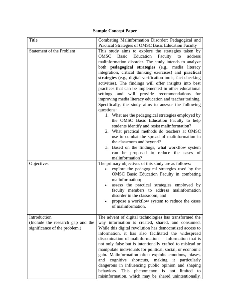 Sample-Concept-Paper (1) | PDF | Qualitative Research | Data