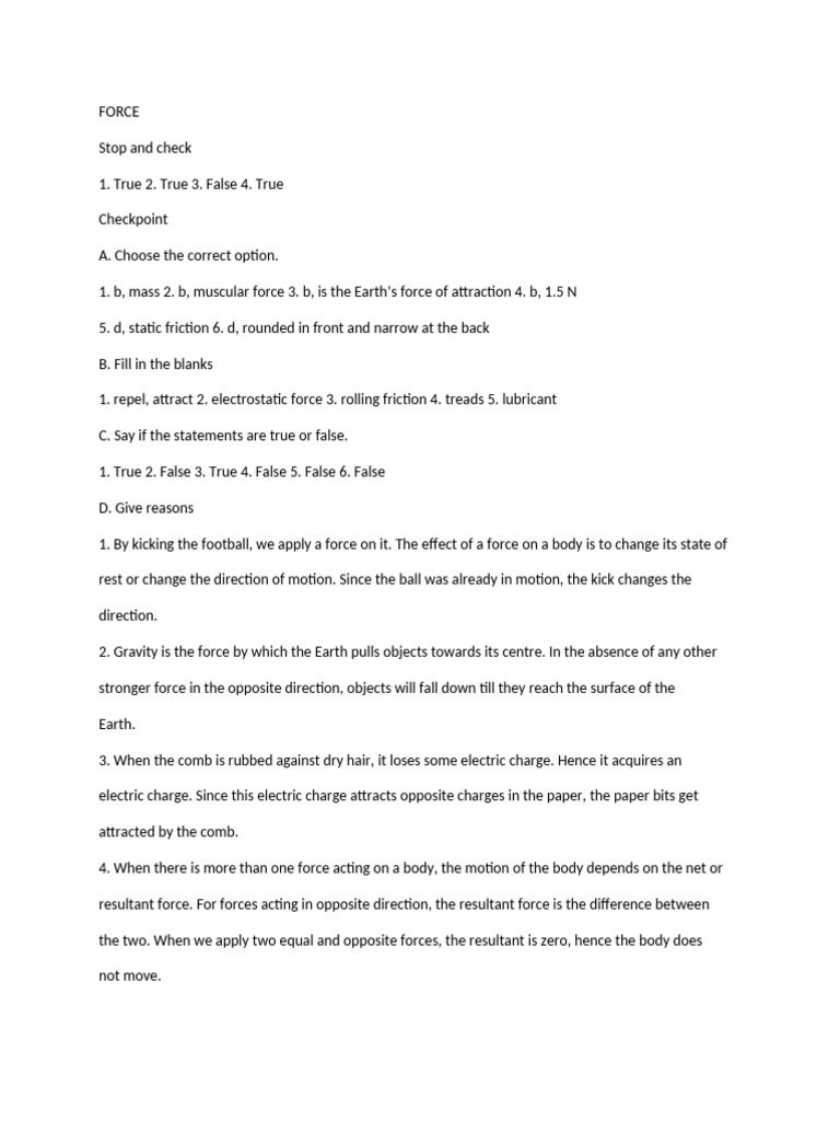 Phy CH 3 Force | PDF | Force | Friction