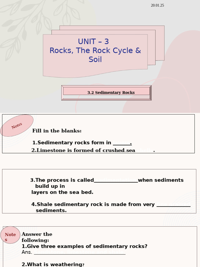 Sedimentary Rocks & Soil Basics | PDF | Sedimentary Rock | Rock (Geology)