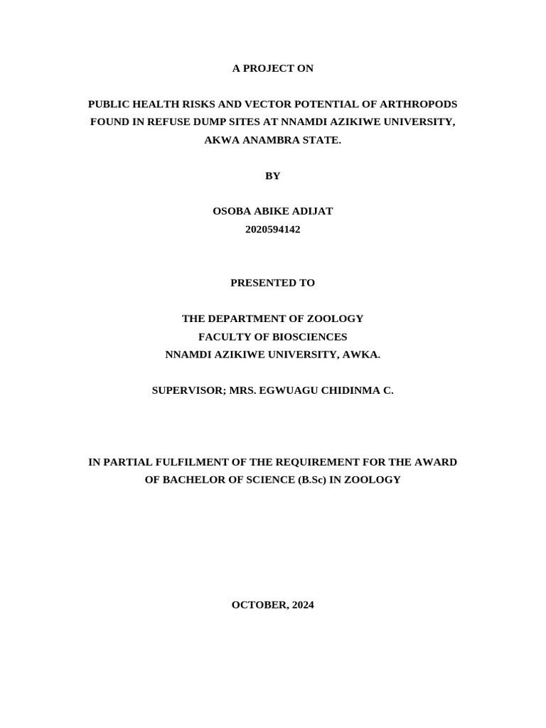 ABIKE - PROJECT - CHAPTER - ONE - TO - FIVE Edited | PDF | Microbiology