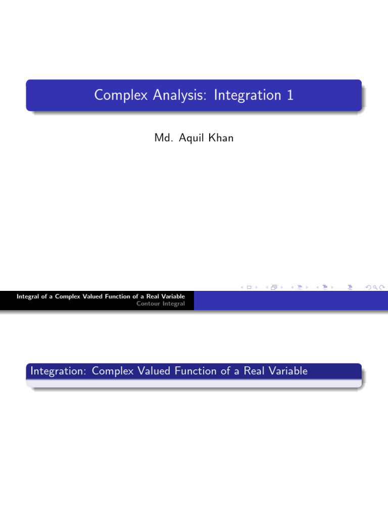 5 Int1 | PDF | Complex Analysis | Integral