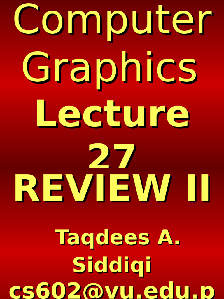 Lecture 27 | PDF | 3 D Computer Graphics | Technical Drawing