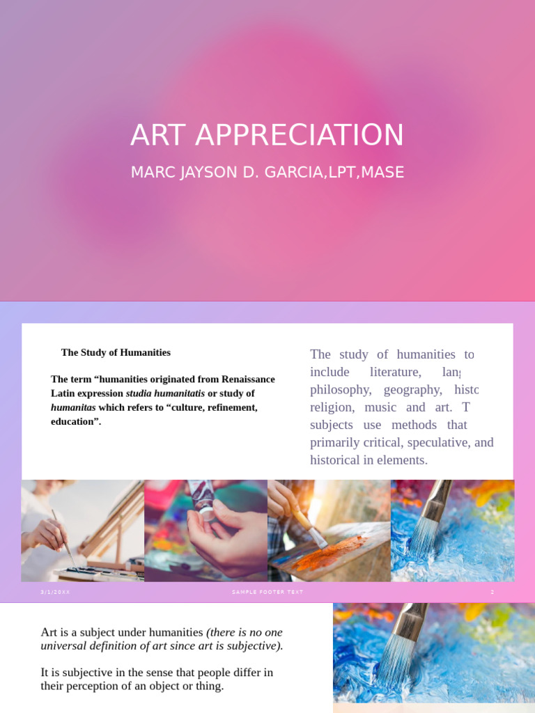 Art Appreciation Lesson 1 | PDF | Humanities | Art History