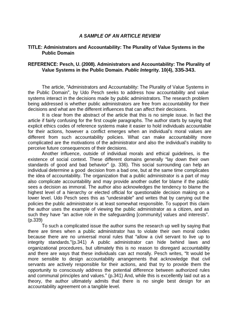 Accountability in Public Administration | PDF | Accountability | Morality