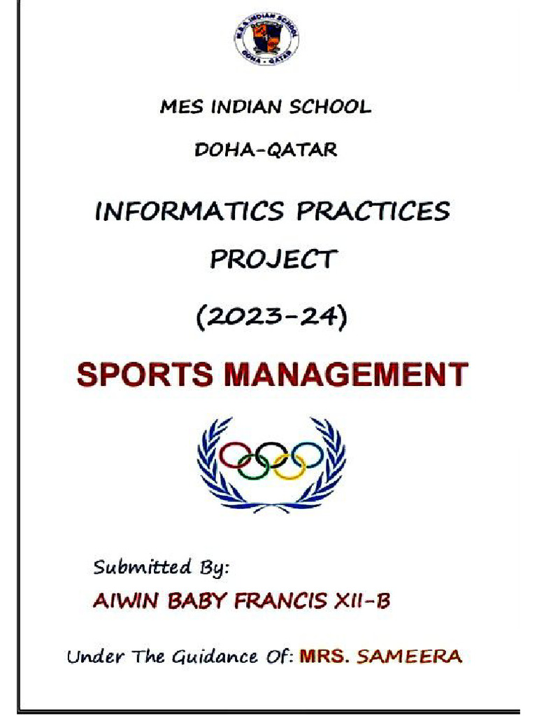 Ip Practical File Sports Management 1 | PDF