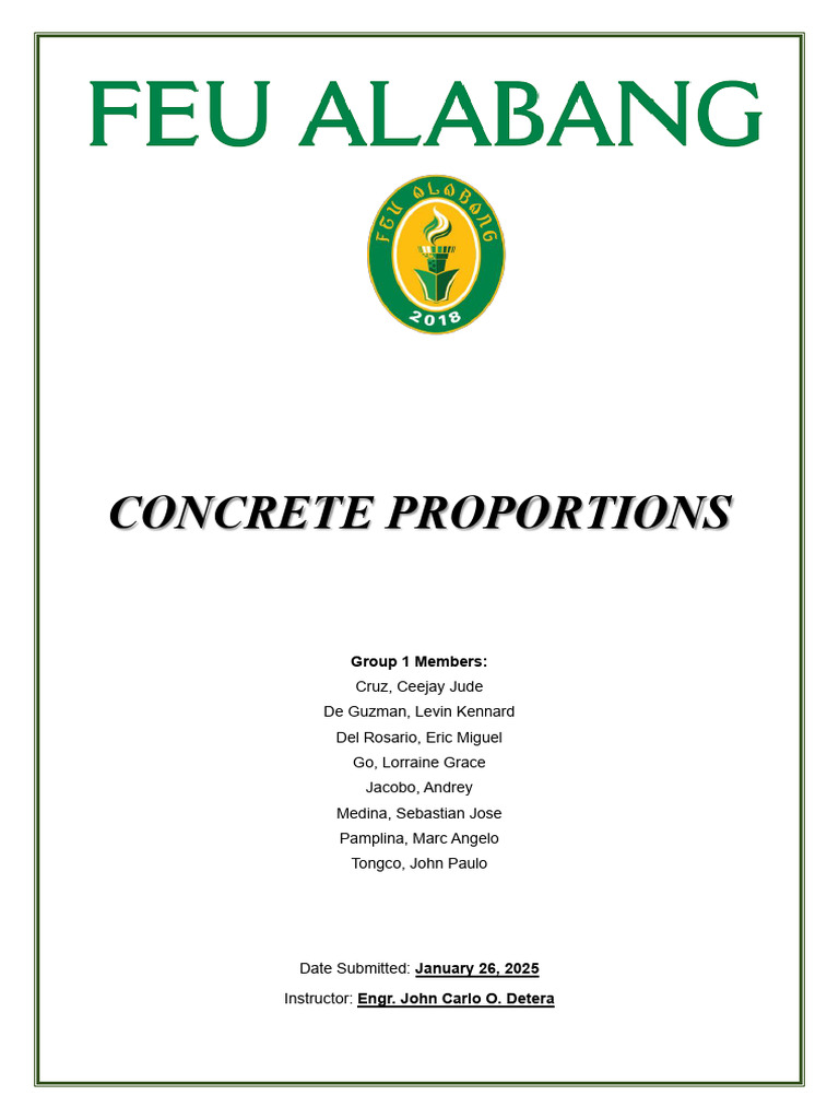 Cover Page For Qs Lab (1st Report) - Final | PDF