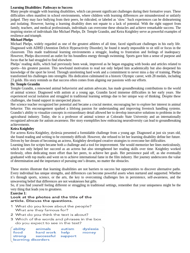 Handout Unit 6 1 | PDF | Learning Disability | Autism