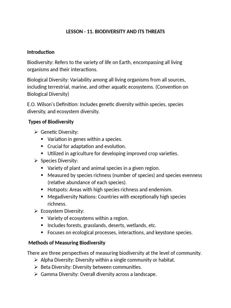 evs ch 1-1 | PDF | Biodiversity | Conservation Biology