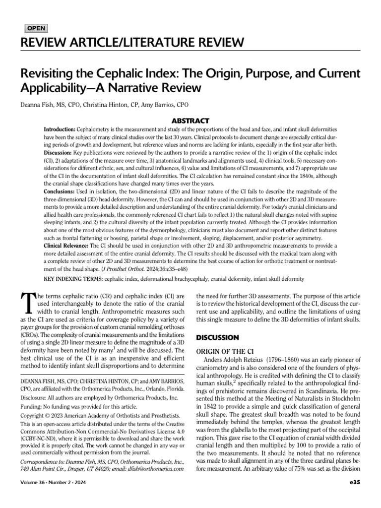 Revisiting The Cephalic Index The Origin,.10 | PDF | Skull