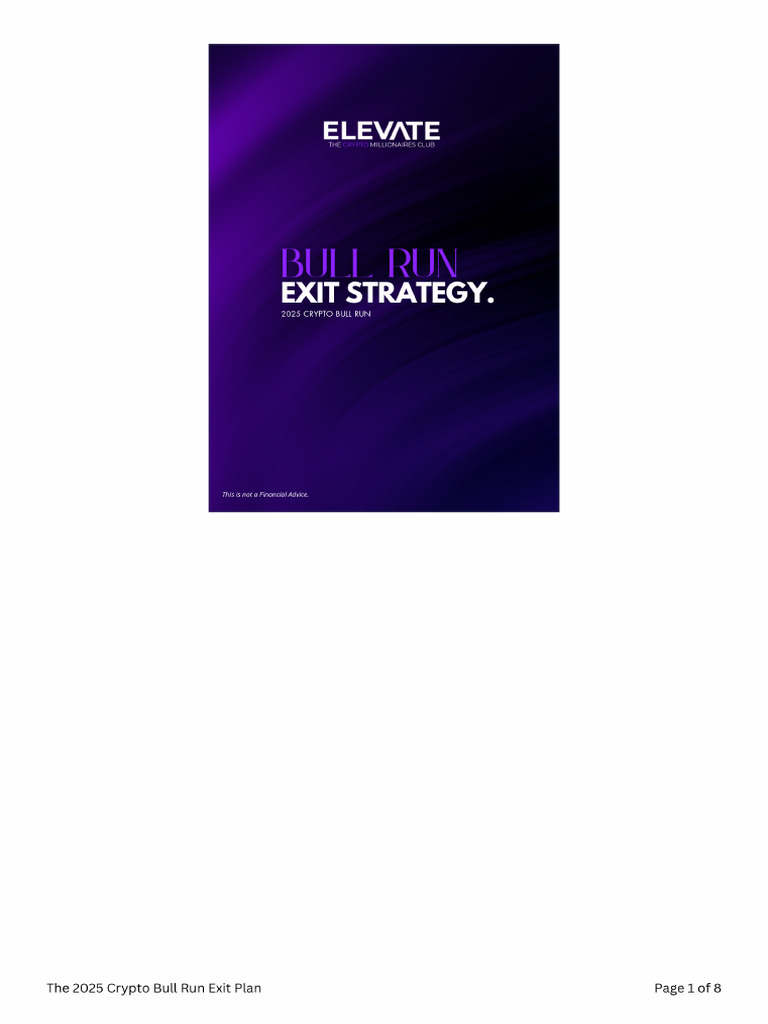 The 2025 Crypto Bull Run Exit Plan | PDF