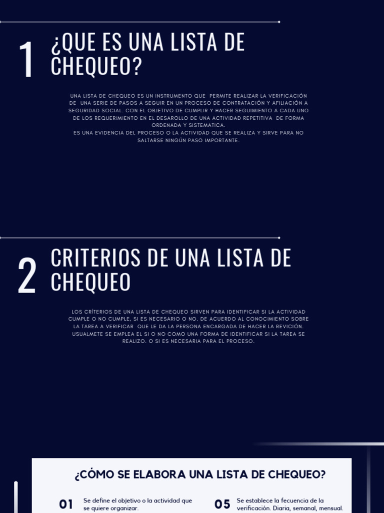 Lista de Chequeo | PDF