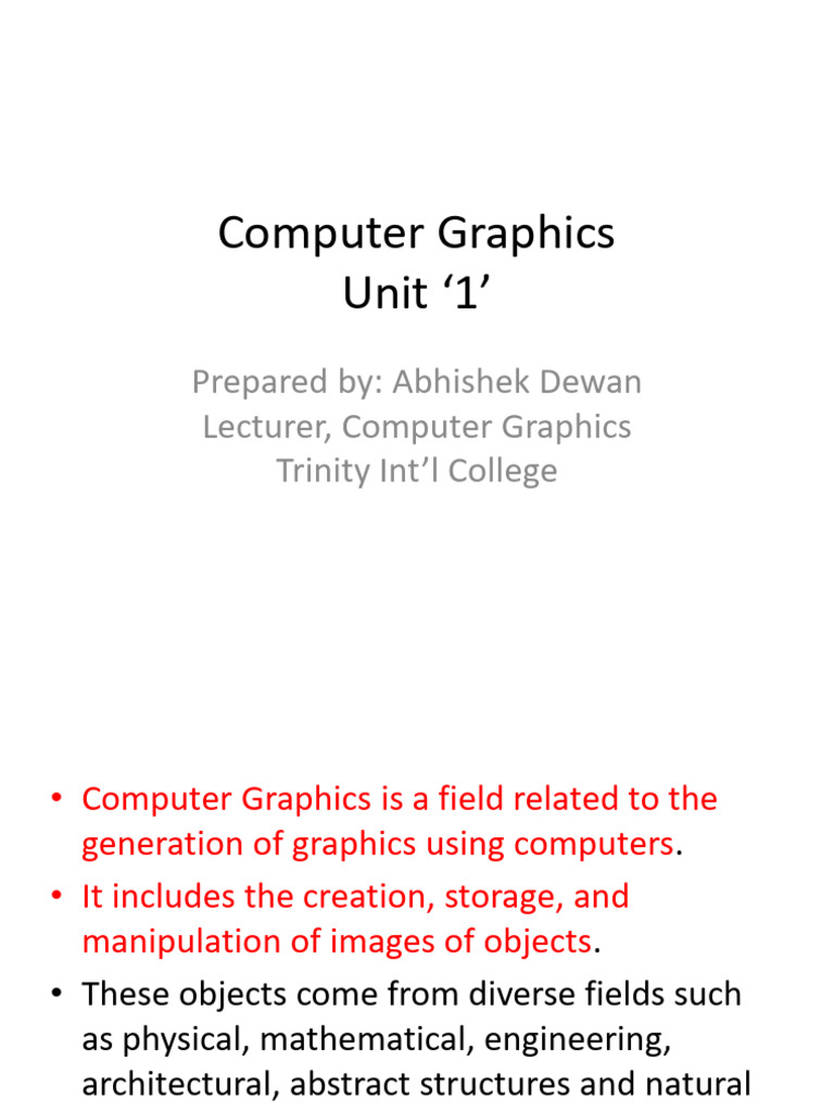 CG Unit 1 | PDF | Pixel | Image Resolution