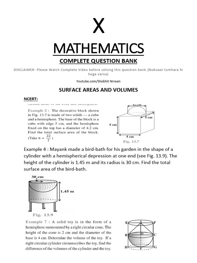 Surface Areas and Volume | PDF | Sphere | Geometric Shapes