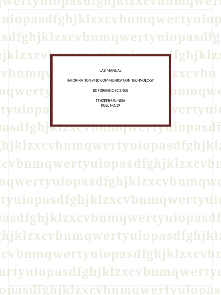 ICT Lab manual | PDF | Microsoft Excel | Microsoft Word