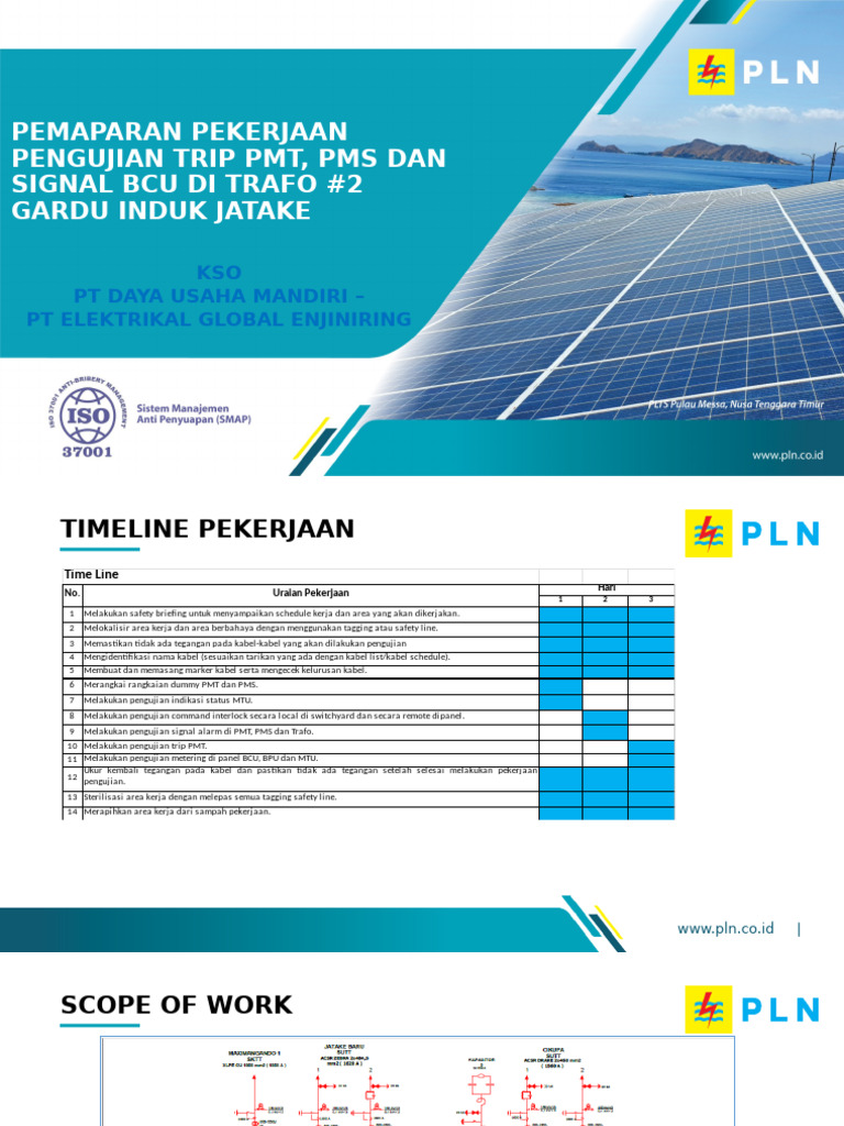 Pemaparan Pekerjaan Pengujian Trip PMT_PMS Dan Signal BCU (1) | PDF