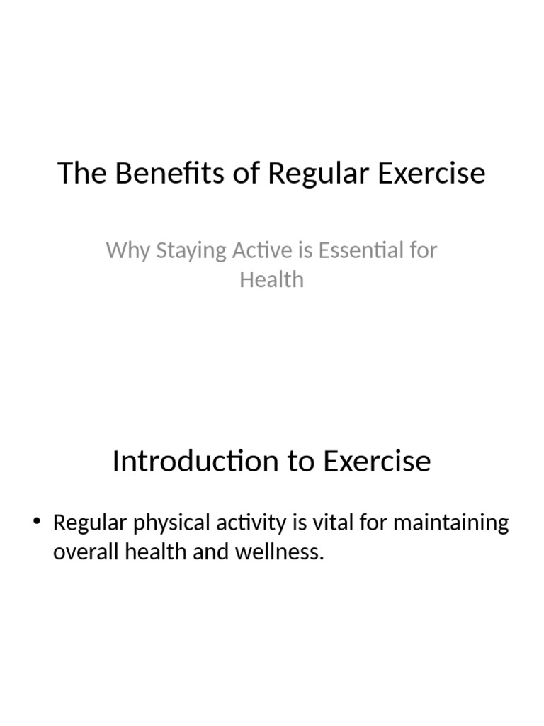 Benefits of Regular Exercise Explained | PDF