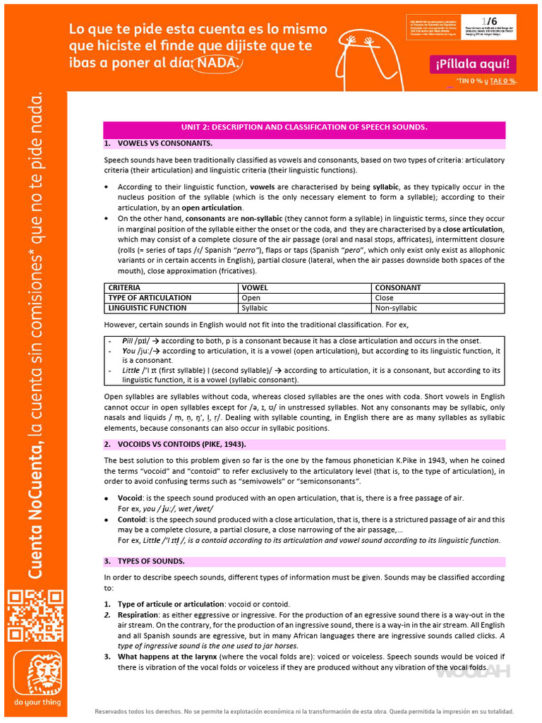 Unit | PDF | Consonant | Syllable