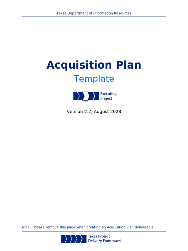 Acquisition Plan Template - 2023 | PDF | Computer Security | Security