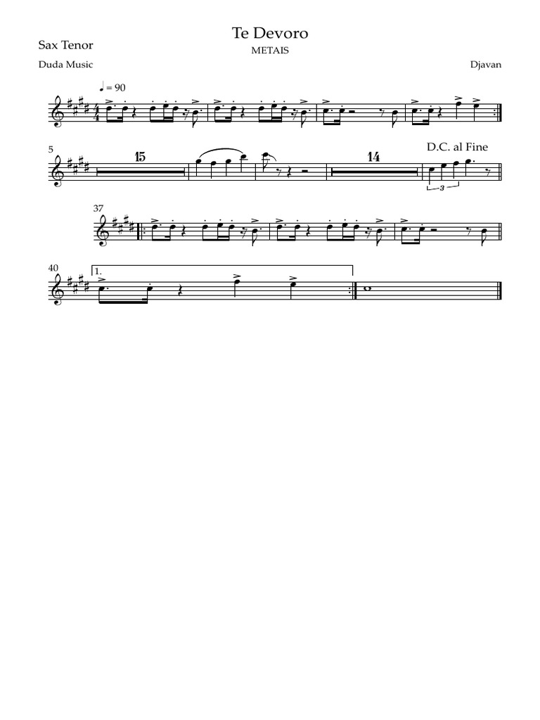 Te Devoro - Sax Tenor | PDF