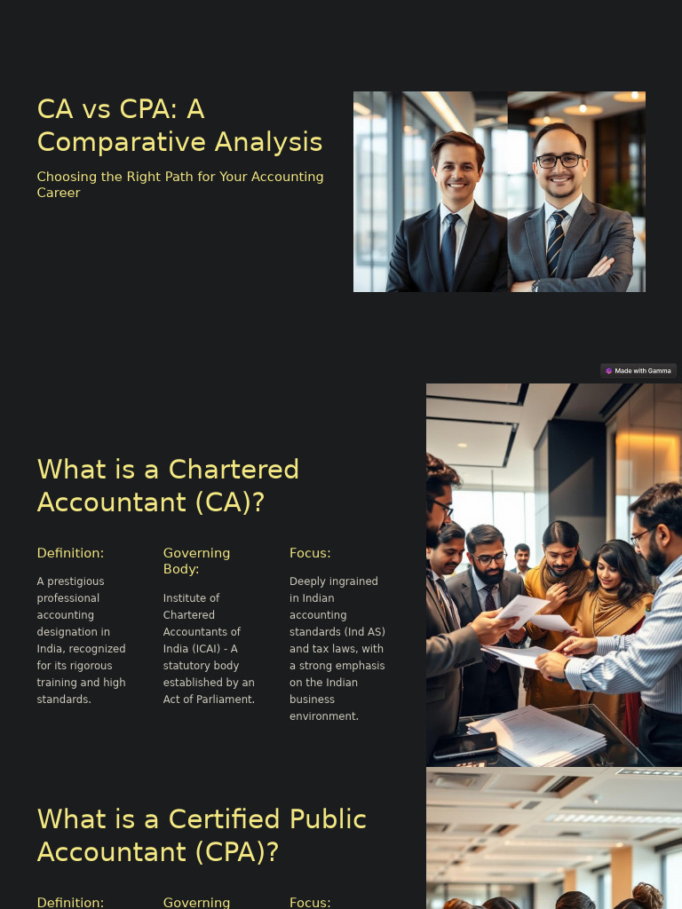CA vs CPA: Career Path Comparison | PDF | Accounting | Certified Public ...