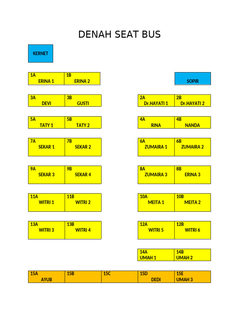 DENAH SEAT BUS | PDF