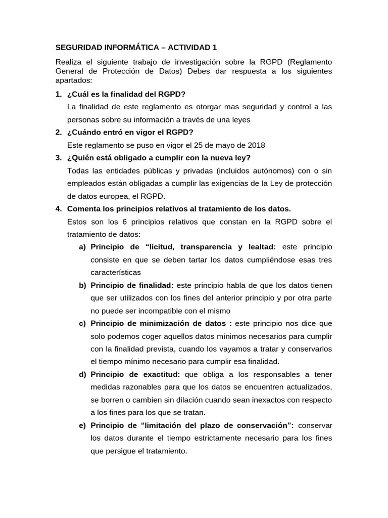 Guía Completa del RGPD: Principios y Cumplimiento | PDF | Justicia | Crimen y violencia